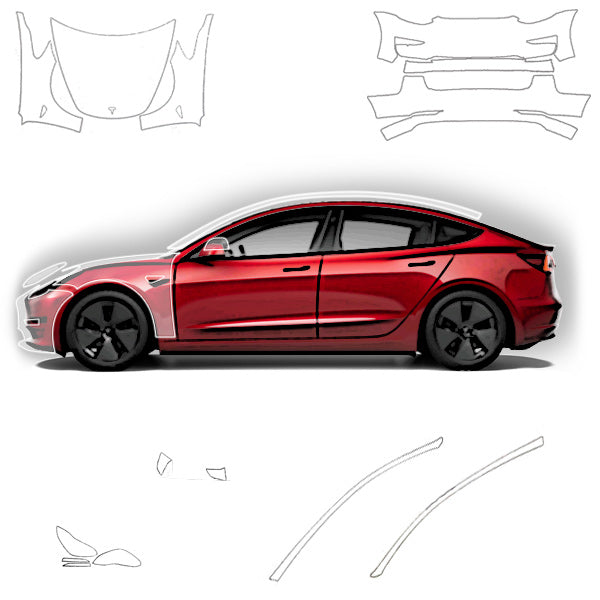 Kit face avant PPF prédécoupé Tesla Model 3 | Model Sport